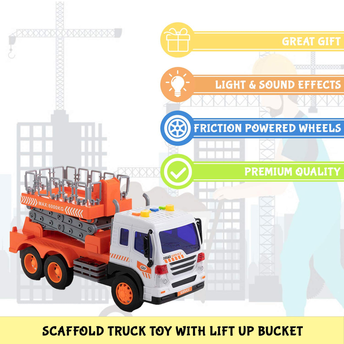 Friction Scaffold Bucket Lift Truck – Toy To Enjoy